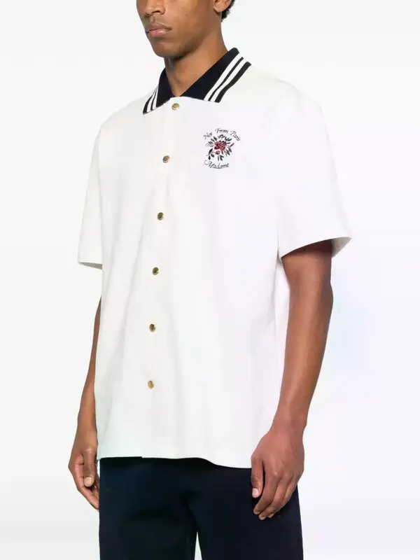 Drole De Monsieur Striped-collar Shirt
