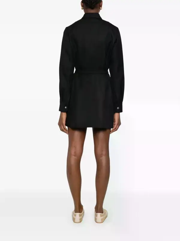 A.p.c. Buttoned Belted Mini Shirt Dress