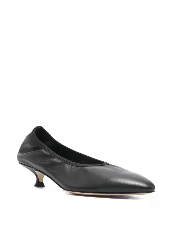 AeydĒ Pointed-tip Kitten Heel Pumps - Black