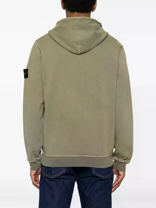 Stone Island Zipped Hoodie - Green