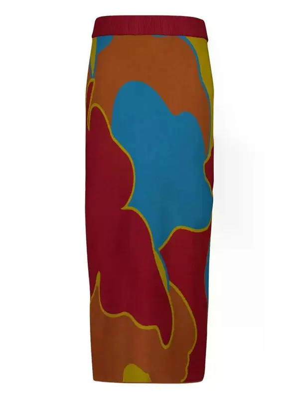PAULA Amanda Jacquard Midi Skirt - Red