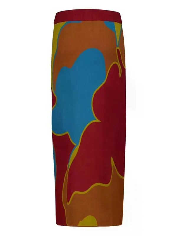 PAULA Amanda Jacquard Midi Skirt - Red
