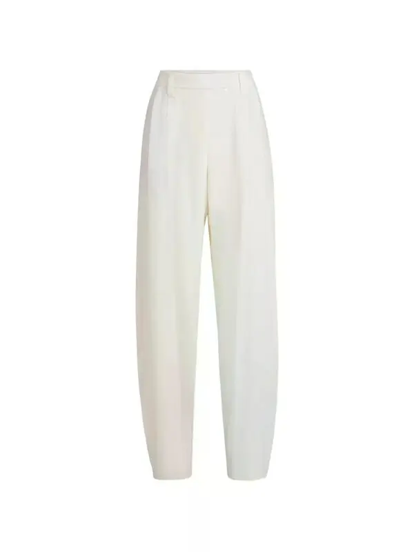 Brunello Cucinelli Pleated Monili-detail Trousers - Neutrals