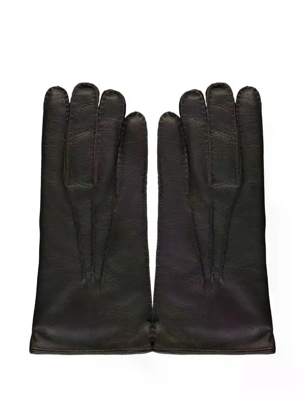 MOORER Panelled Gloves - Brown