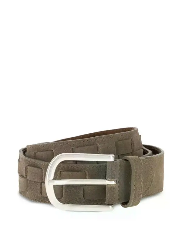 Boggi Milano Woven Suede Belt - Brown