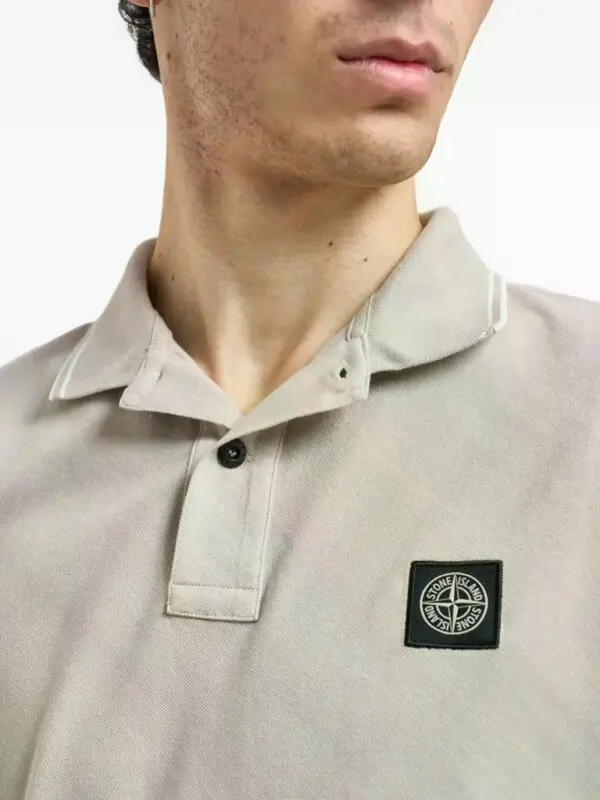 Stone Island Logo-patch Polo Shirt - Grey