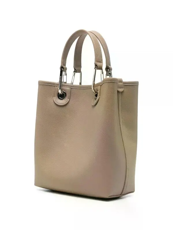 Emporio Armani Grained-leather Tote Bag - Neutrals