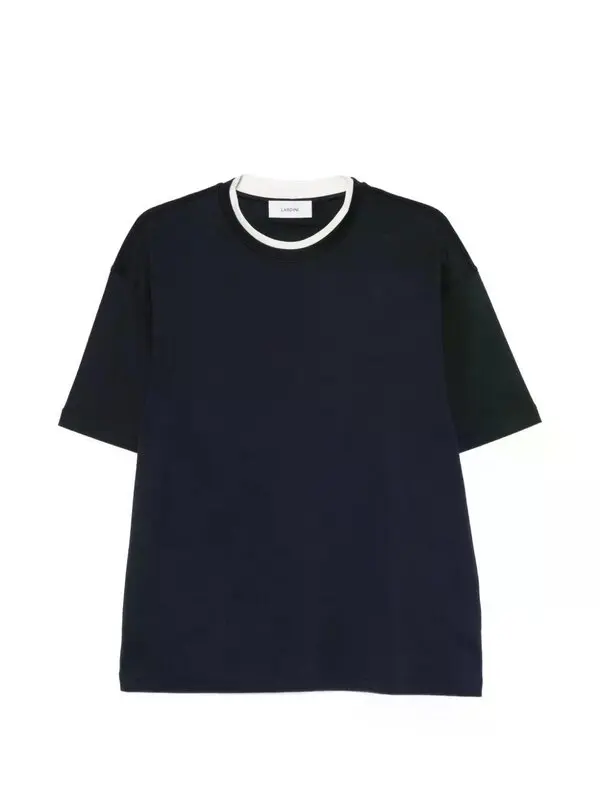 LARDINI Contrasting-trim T-shirt - Blue