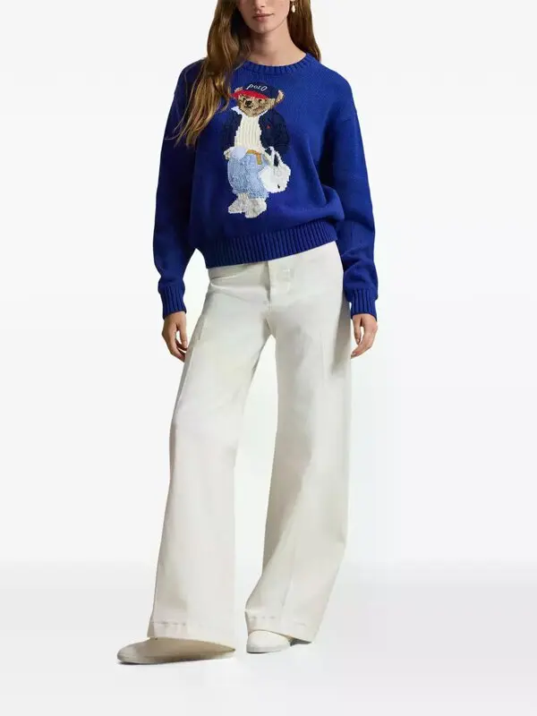Polo Ralph Lauren Intarsia-knit Crew-neck Sweater - Blue