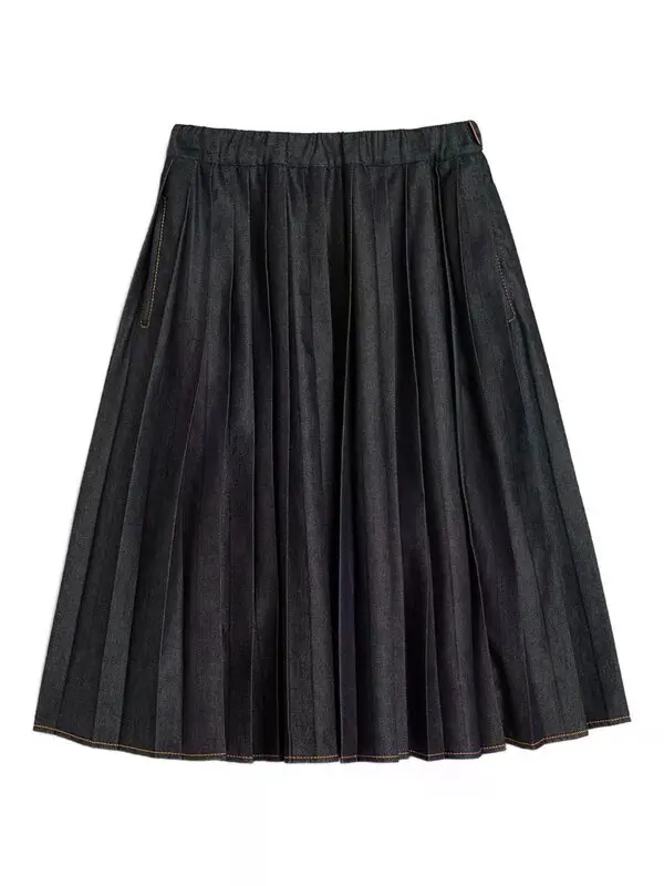 JIL SANDER Pleated Denim Skirt