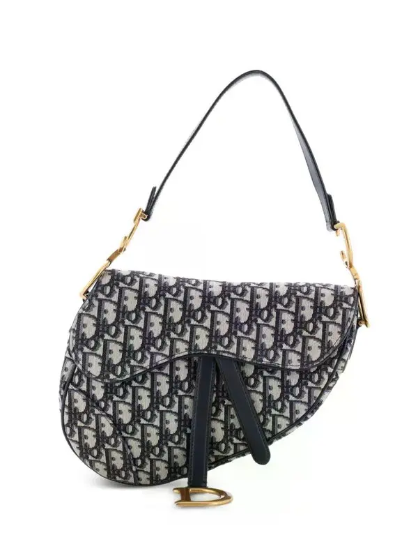 Dior Saddle Handbag Oblique Canvas Medium - Blue