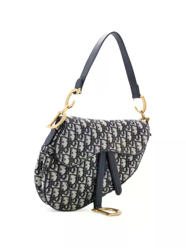 Dior Saddle Handbag Oblique Canvas Medium - Blue