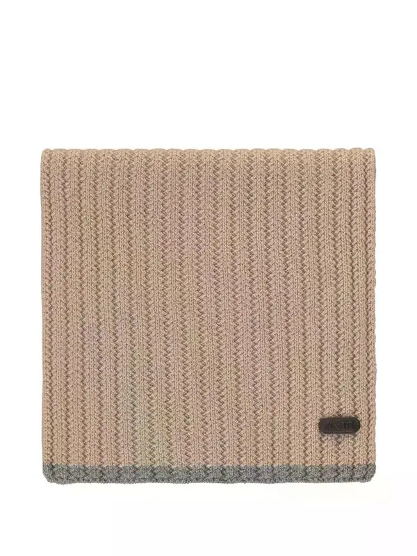 MOORER Textured Panelled Scarf - Neutrals