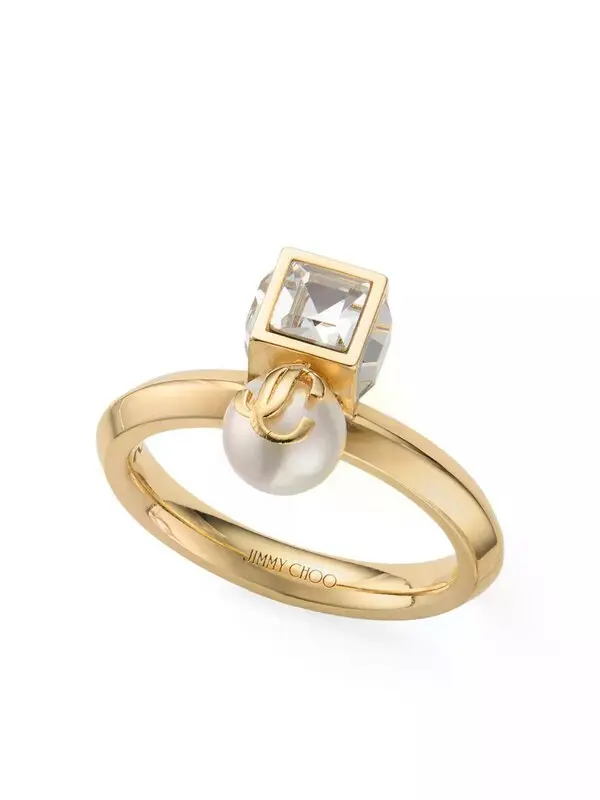 JIMMY CHOO Pearl And Crystal Ring - Gold