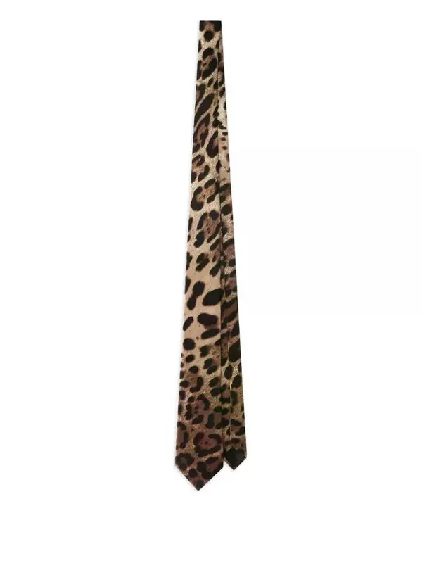 Dolce & Gabbana Leopard-print Tie - Brown