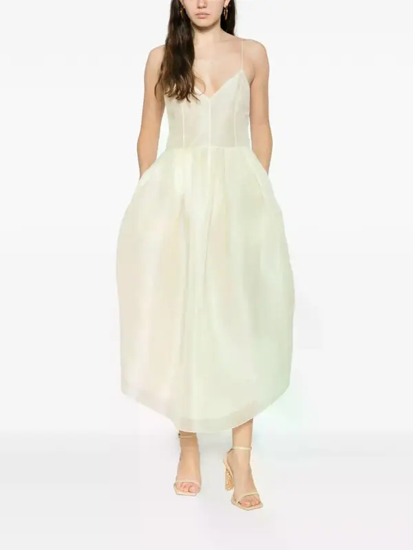 Khaite Colette V-neck Midi Dress