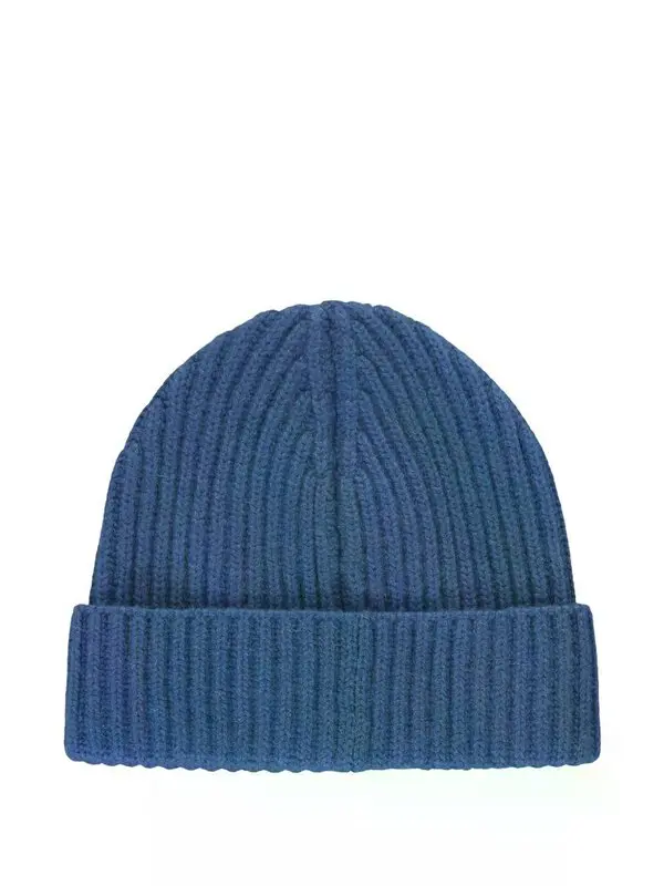 MOORER Ribbed Beanie - Blue