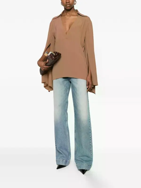 Federica Tosi V-neck Blouse - Brown