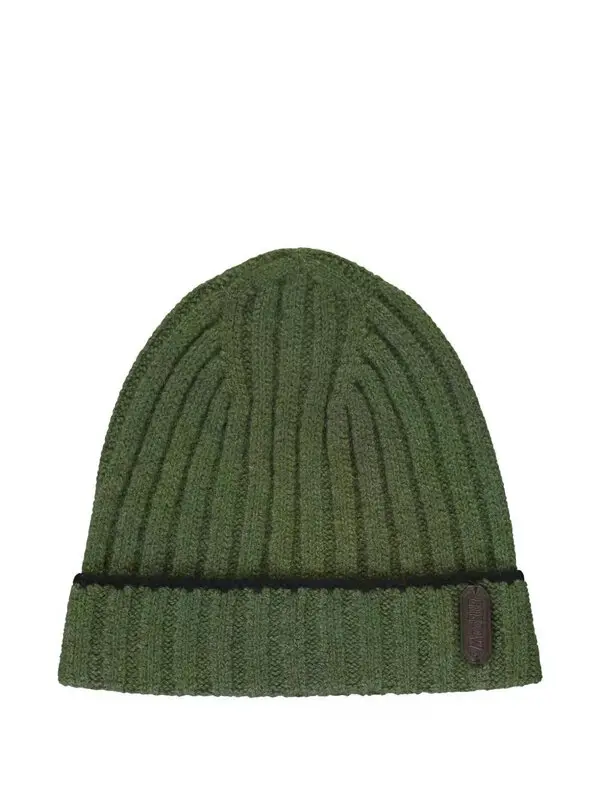 MOORER Ribbed Knitted Beanie - Green
