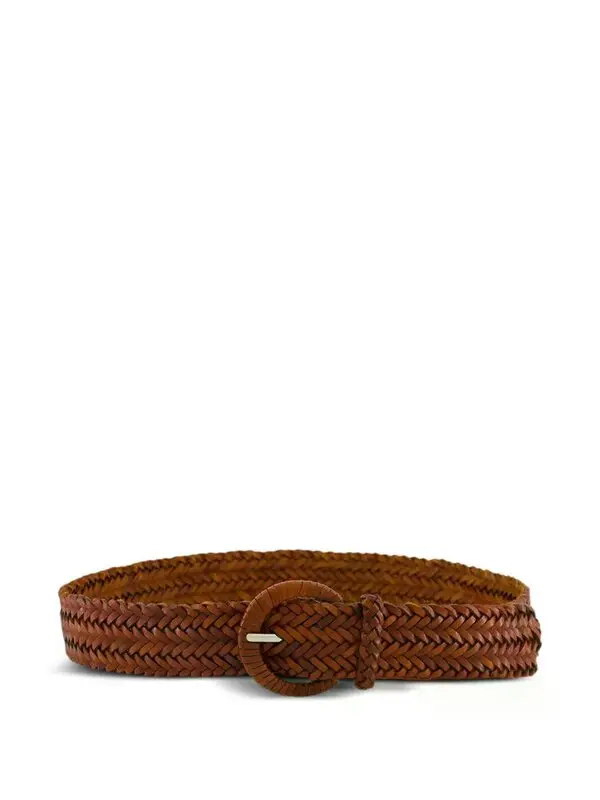 Dragon Diffusion Braided Leather Belt - Brown