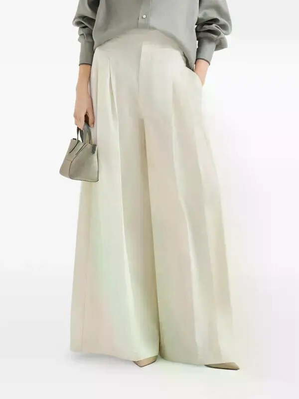 Brunello Cucinelli Palazzo Pants - Neutrals