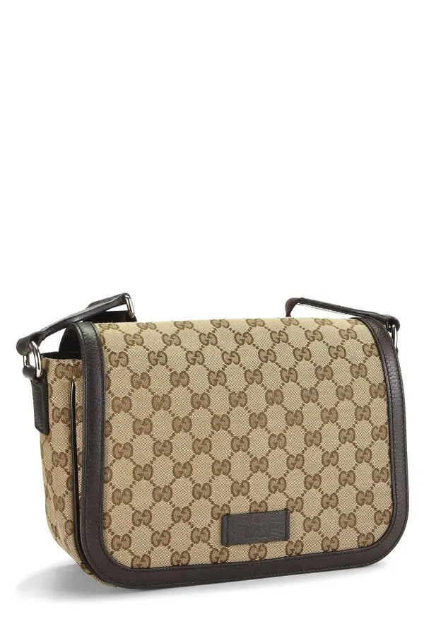Gucci Original Gg Magnetic Flap Messenger - Brown