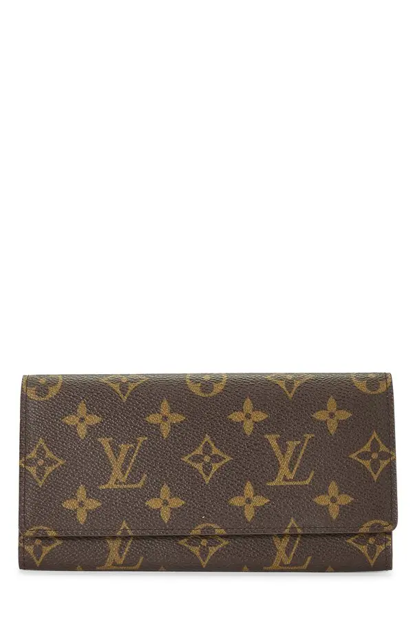 LOUIS VUITTON Monogram Canvas Porte Cartes Credit Yen 3 Wallet - Brown