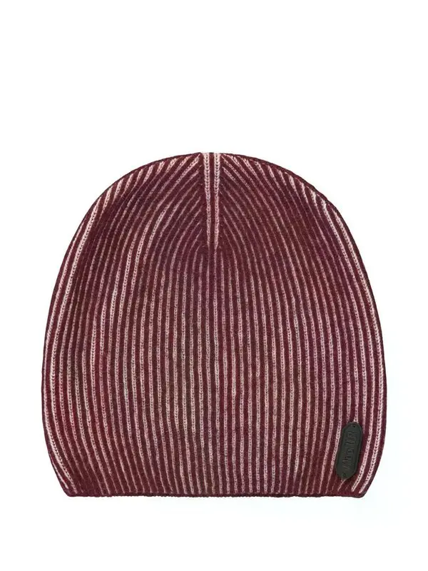 MOORER Striped Beanie Hat - Red