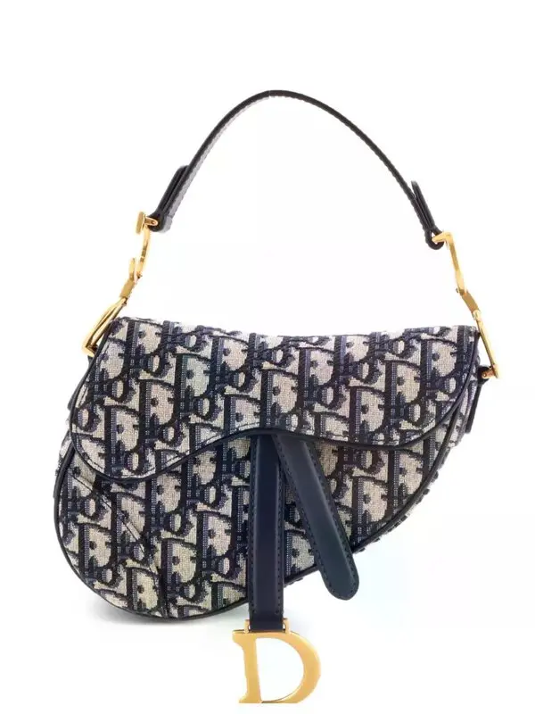 Dior Saddle Handbag Oblique Canvas Mini - Blue