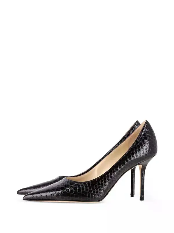 JIMMY CHOO Snakeskin Embossed Pointed-toe Pumps