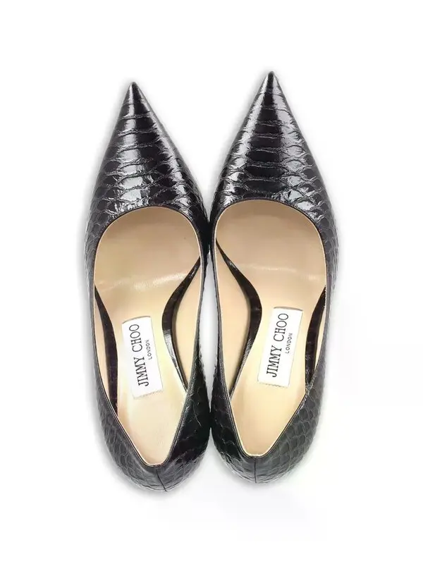 JIMMY CHOO Snakeskin Embossed Pointed-toe Pumps