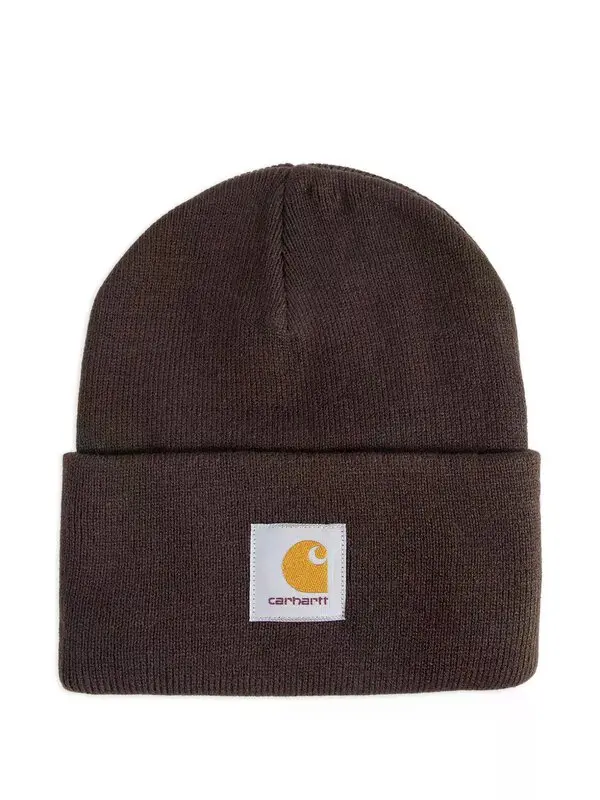 Carhartt Work In Progress Logo Beanie Hat - Brown