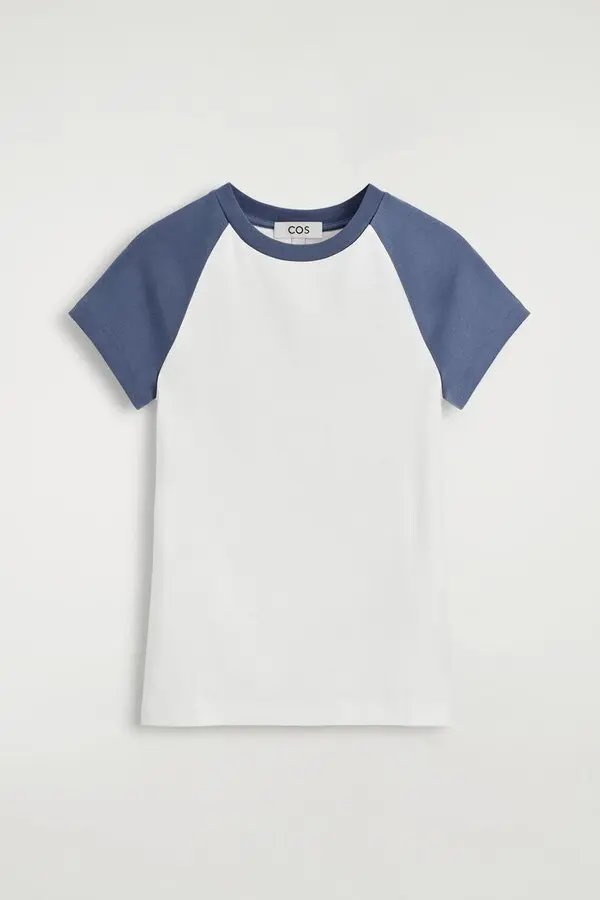 Cos Slim Cotton T-shirt With Raglan Sleeves