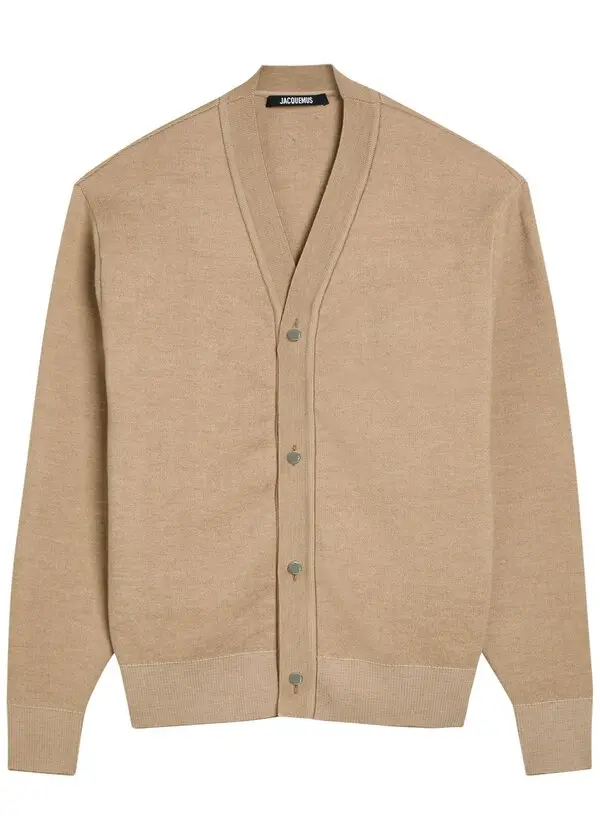 Jacquemus Le Cardigan Doppio Merino Wool-blend Cardigan - Beige