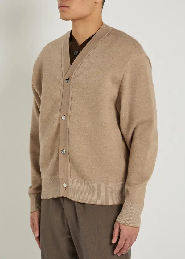 Jacquemus Le Cardigan Doppio Merino Wool-blend Cardigan - Beige