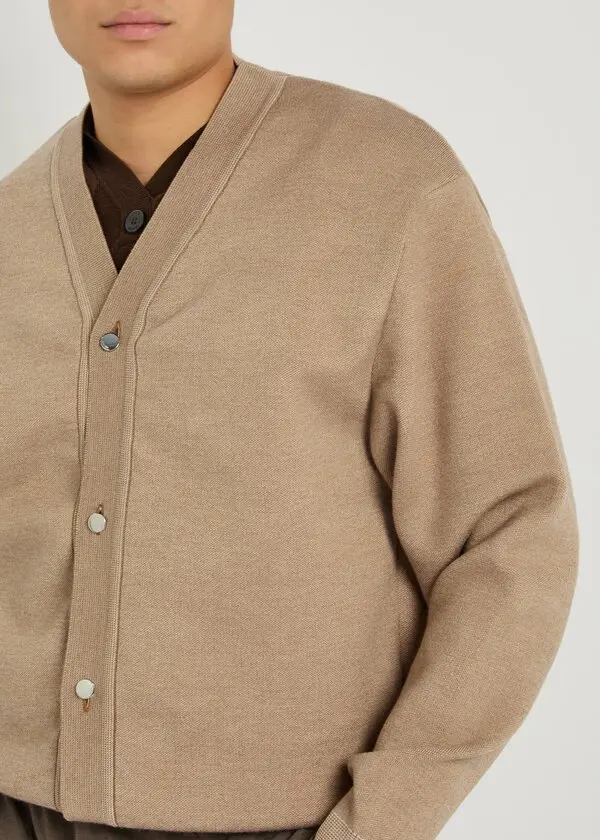 Jacquemus Le Cardigan Doppio Merino Wool-blend Cardigan - Beige