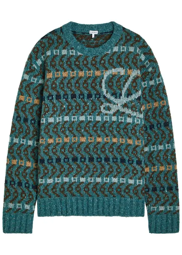 Loewe Logo Patterned Wool-blend Jumper