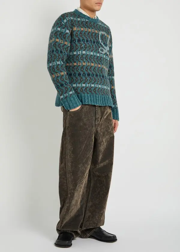Loewe Logo Patterned Wool-blend Jumper