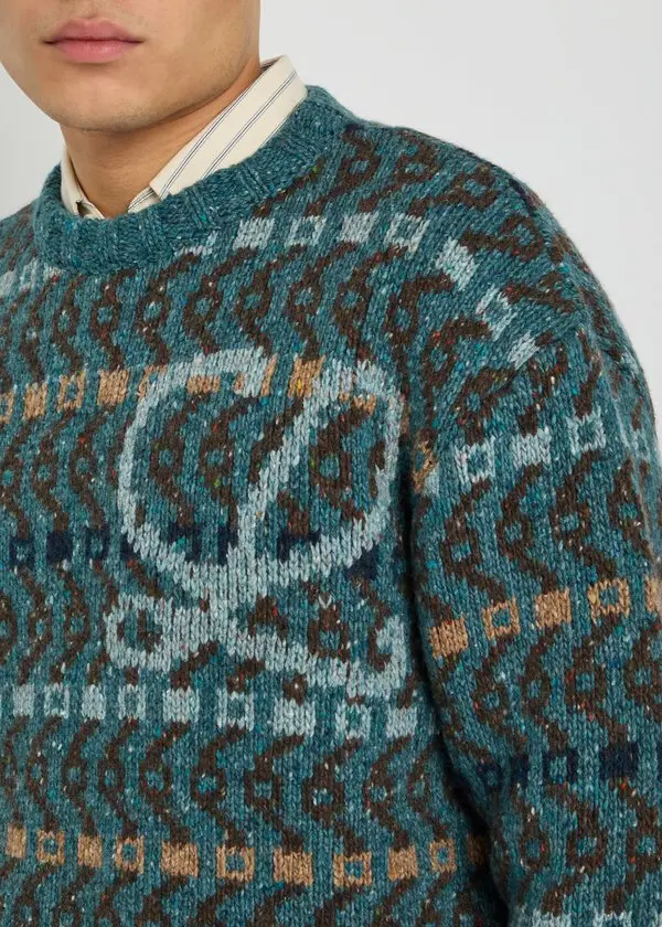 Loewe Logo Patterned Wool-blend Jumper