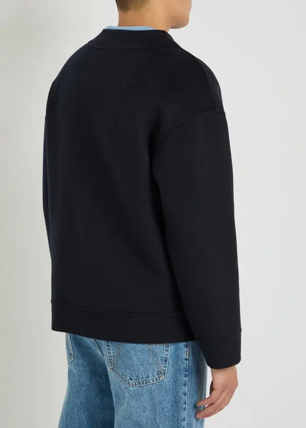 Loewe Embossed-anagram Wool And Cashmere-blend Cardigan