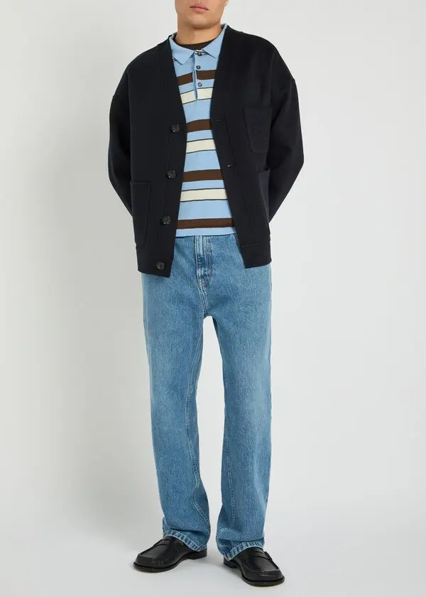 Loewe Embossed-anagram Wool And Cashmere-blend Cardigan