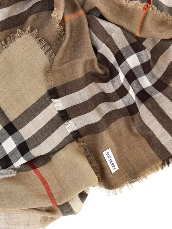 Burberry Wool And Silk Scarf "check