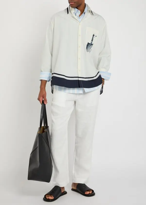 Jacquemus La Chemise Camargue Striped Cotton Shirt - Blue