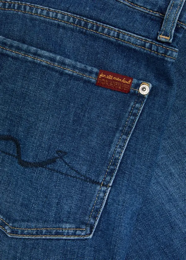 7 For All Mankind Slimmy Slim Straight-leg Jeans - Mid Blu