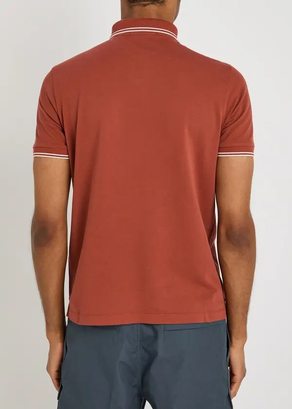 Stone Island Piqué Cotton Polo Shirt - Red