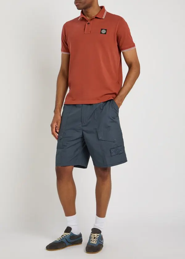 Stone Island Piqué Cotton Polo Shirt - Red