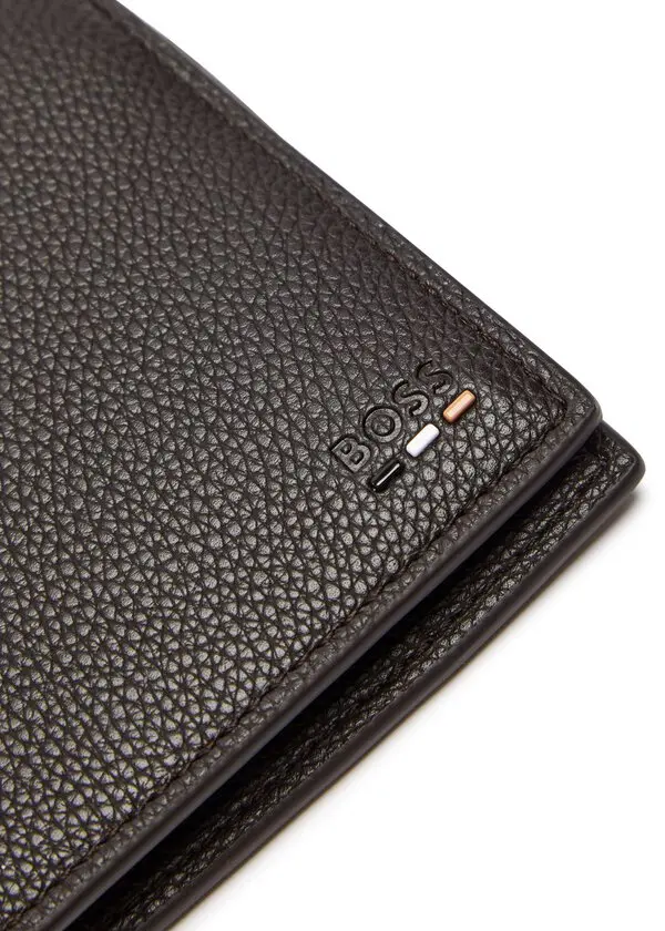 BOSS Ray Logo Grained Leather Wallet