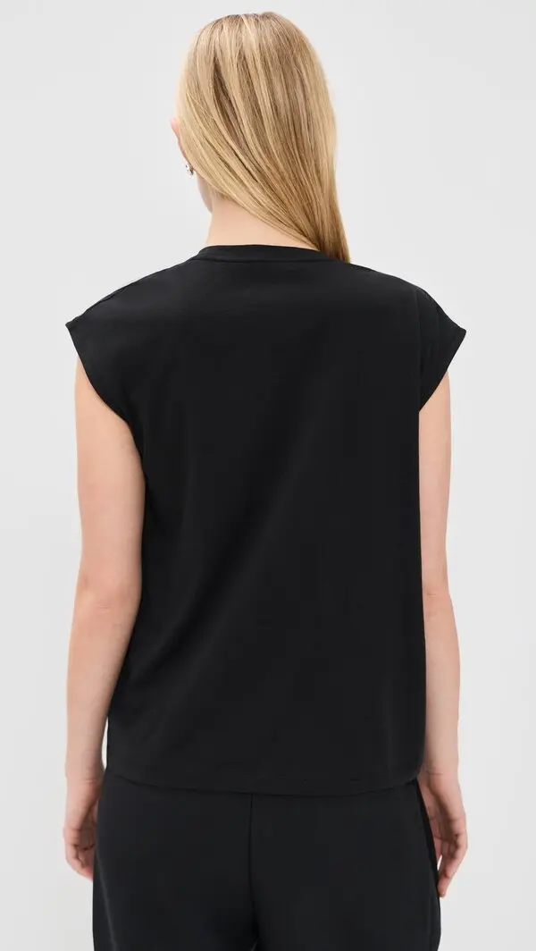 Vince Relaxed Drape Top - Black