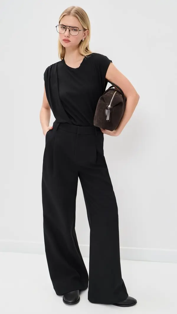 Vince Relaxed Drape Top - Black