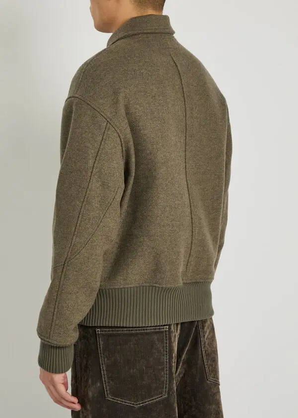 Jacquemus Le Blouson Feltro Wool Jacket - Khaki